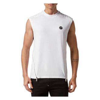 Philipp Plein Homme, Tops, Blanc, Taille: 2XL D&eacute;bardeur Snake