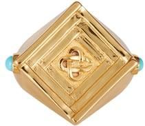 Casablanca Bague losange &agrave; logo et perle