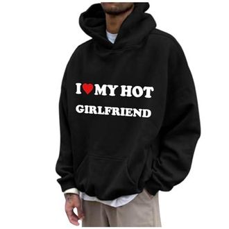 Generic 2026 Cadeau de Saint-Valentin Couple Style Sweat à capuche Veste européenne et décontractée, Noir, XXL