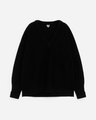 Arket Pullover Aus Wollwalk -Schwarz