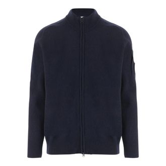 C.P. Company Pullover aus Wollmischung mit Rei&szlig;verschluss - - Knitwear - Herren - Blau - XL