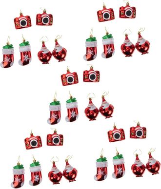Pretyzoom Weihnachtskugel Kamera 30 Stk Christbaumschmuck Weihnachtsroter Anh&auml;nger Weihnachtsbedarf Weihnachtsdeko Weihnachts Party Weihnachtsschmuck Zum Aufh&auml;n