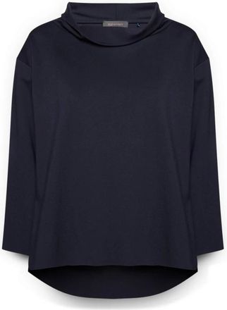 Elena Miro Femme, Blouses et Chemises, Bleu, Taille: 48 FR T-shirt &agrave; col souple