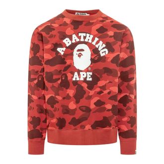 A Bathing Ape A Bathing Ape, Homme, Sweatshirts et sweats &agrave; capuche, Rouge, Taille: XL Crewneck SweaT-shirt