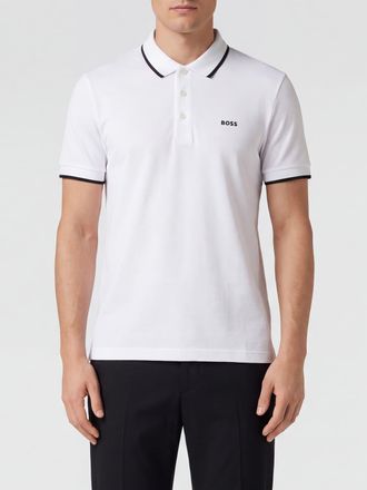 HUGO BOSS Baumwoll-Poloshirt mit kontrastierendem Logo und Bes&auml;tzen