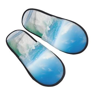 Generic Hiver Pantoufles Vagues Oc&eacute;aniques L&eacute;gers Pantoufles En Coton Antid&eacute;rapant Chausson Hotel Pour H&ocirc;tel Int&eacute;rieur Automne M