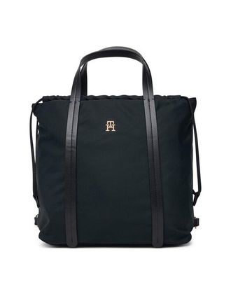 Tommy Hilfiger Rucksack Th Soft Nylon Tote/Backpack AW0AW19029 Schwarz