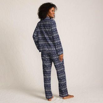 Lands End Weiches Pyjama-Set aus Flanell, Damen, Größe:48-50 regular, Blau, Baumwolle, by Lands End