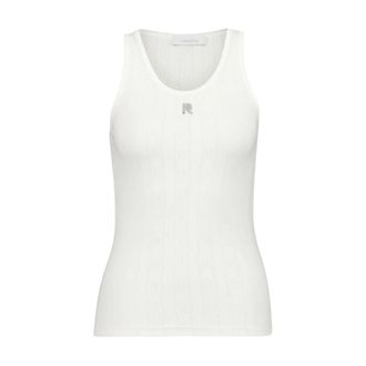 Paco Rabanne Wei&szlig;es Tanktop mit Metallischem Logo - - Tops - Damen - Wei&szlig; - XS