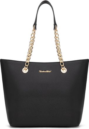 Montana West Geldbörse und Handtaschen für Damen mit Kette Schultertasche, B-schwarz, Medium
