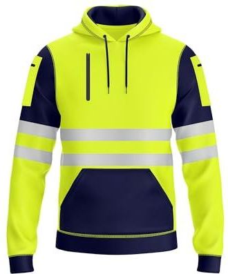 Noroze Pull à Capuche Haute visibilité pour Homme avec Bande réfléchissante - Manteau de sécurité Haute visibilité avec 4 Poches zippées pour téléphone et Ga