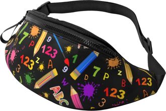Generic Schultertaschen Stylisch H&uuml;fttasche Bunte Stifte F&uuml;r Den Schulanfang Multifunktionale G&uuml;rteltasche F&uuml;r Laufen Spazieren Reisen 14X35Cm