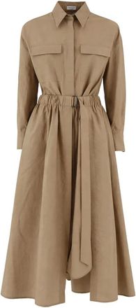 Brunello Cucinelli Femme, Robes, Brun, Taille: 38 FR Robe Chemise