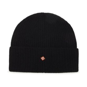 Casablanca Femme, Accessoires, Noir, Taille: ONE Size Half Cardigan Beanie