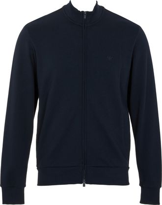 Emporio Armani Herren-Sweatshirt, offen, Frottee, Gr&ouml;&szlig;e M, Blau, blau, M