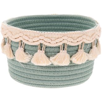 Cabilock Aufbewahrungskorb Aus Baumwollseil Geflochtener Korb F&uuml;r Schreibtisch Kleiner Spielzeugkorb Zur Aufbewahrung Dekorativer Runder Korb F&uuml;r Haushaltsgege
