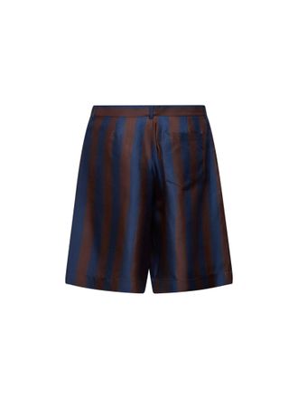 Fendi Mens Bermuda Shorts Pequin Silk Multicolour Polyester