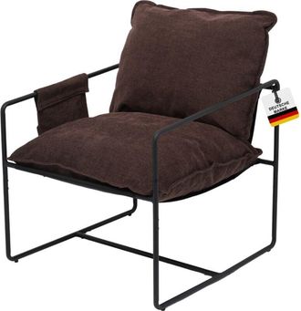 Albatros-Moebel Albatros - Designer Vintage Sessel Breston, hochwertiger Stoff Bezug in Grau, sehr bequem, Relaxsessel Loungesessel für Wohnzimmer, Schlafzimmer oder