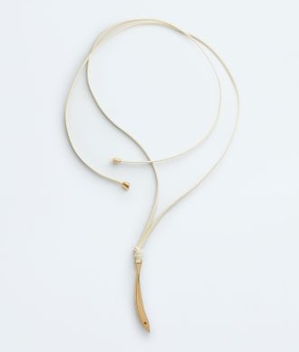 Bottega Veneta Collier Sardine en cuir - Blanc - Femme - Unisex