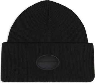 Alexander Wang Beanie mit Logo-Patch - Schwarz
