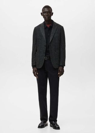 Mango Veste laine m&eacute;lang&eacute;e slim-fit gris - Homme - 48 - MANGO MAN