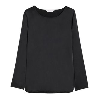 Max Mara Bluse aus Seidensatin - - Blouses & Shirts - Damen - Schwarzk - XL