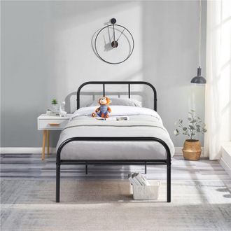 Eggree G&auml;stebett Einzelbett Metallbett Rahmen Bett Tagesbett Jugendbett Kinderbett Bettgestell mit Lattenrost f&uuml;r Kinderzimmer G&auml;stezimmer Schlafzimmer Schla