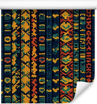 OEM Carta Da Parati A Maglia Colorata Blu Navy E Gialla Per Soggiorno E Camera Da Letto 50x1000 Cm
