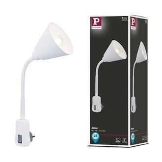 Paulmann 95428 Steckerleuchte Junus mit Flexarm max. 20 Watt Lampe Wei&szlig; Metall, Kunststoff Licht E14 ohne Leuchtmittel