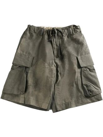 Uma Wang faded-effect cargo shorts - Gris