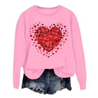 Generic 2026 Sweat-shirt dhiver tendance pour femme avec imprim&eacute; festif et col rond, rose, XXL