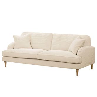 Loftscape home24 3-Sitzer Sofa Beige Cordstoff Lola 211 x 85 x 96cm Modern