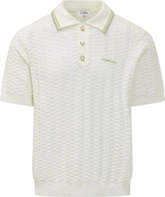 Casablanca Homme, Tops, Blanc, Taille: XL Polo &agrave; Manches Courtes