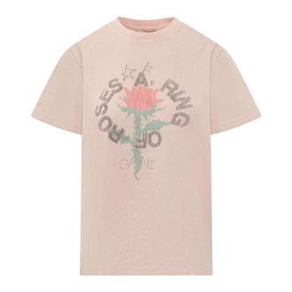 Ganni Femme, Tops, Rose, Taille: 42 FR Future Jersey Oversized T-shirt