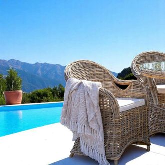 Pier Import Pier Import - Fauteuil de jardin en rotin gris avec coussin dassise mendoza