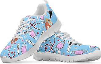 CHAQLIN Femmes Hommes Chaussures Infirmière Mignon Sneakers pour Adolescent Filles Sport Running Trainers Taille 40 EU