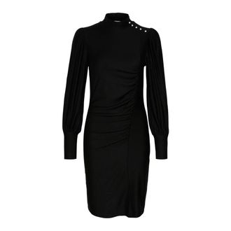 Gestuz Schwarzes Kleid mit Puff&auml;rmeln - - Dresses - Damen - Schwarzk - XS