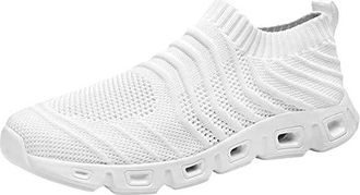 Generic Chaussures de sport larges pour homme - Chaussures de marche à enfiler en maille respirante - Chaussures de trekking légères - Antidérapantes - Style 