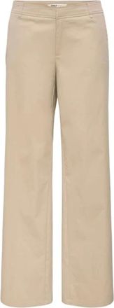 Only Only, Femme, Pantalons, Beige, Taille: 38 FR L32 Pantalon Tailleur Jambe Large