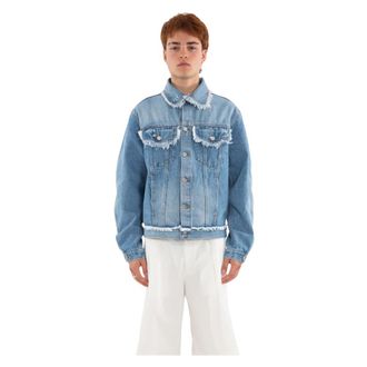 S&eacute;fr Frayed Rodeo Jeansjacke mit Fransen - - Jackets - Herren - Blau - M