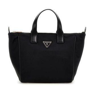 Guess Nylon-Handtasche mit Kunstlederbesatz - - Bags - Damen - Schwarzk - ONE SIZE