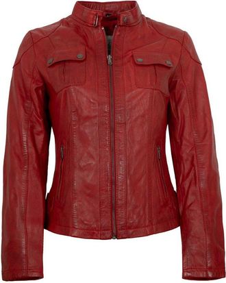 7eleven Lederjacke Anita 7eleven - Damen Lederjacke Lammnappa rot