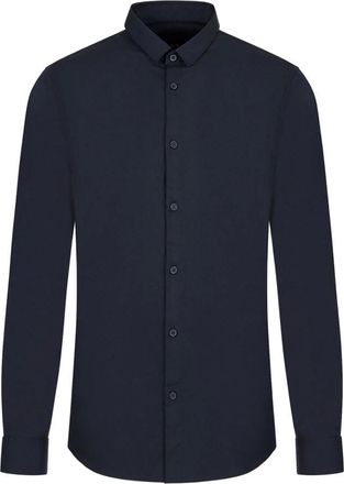 A|X Armani Exchange Homme, Chemises, Bleu, Taille: 2XL Chemise Classique en Coton Satin&eacute;