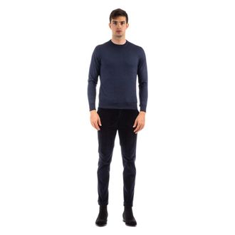 Drumohr Kaschmir-Seide Rundhalspullover - - Knitwear - Herren - Blau - L