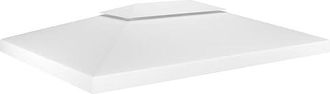 vidaXL Toile de Toit de Belvédère 2 Niveaux Auvent de Remplacement Toile de Toit de Chapiteau Dessus de Belvédère 310 g/m² 4x3 m Blanc