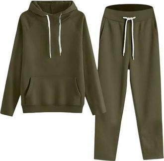 Generic Ensemble de surv&ecirc;tement pour femme - Couleur unie - Sweat &agrave; capuche - Deux surv&ecirc;tements pour femme - Ensemble de surv&ecirc;tement grande taille - Ensemble 
