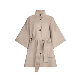 Liu Jo Femme, Vestes, Beige, Taille: 42 FR Manteau en laine avec ceinture