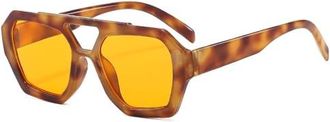 Generic Lunettes de soleil rétro pour femmes, lunettes de soleil tendance UV400 pour hommes, léopard jaune, G 2026