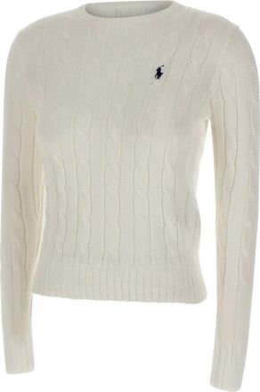Polo Ralph Lauren Femme, Pulls, Blanc, Taille: 42 FR Pull en maille torsad&eacute;e