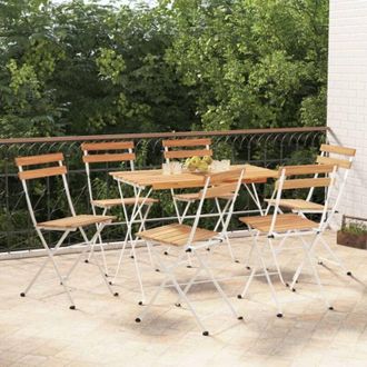 vidaXL Vidaxl - Chaises de bistrot pliantes lot de 6 Bois dacacia solide acier